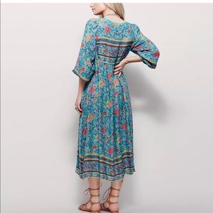Dresses | Bohemian Gypsy Floral Maxi Dress W Tassel Ties Sm | Poshmark